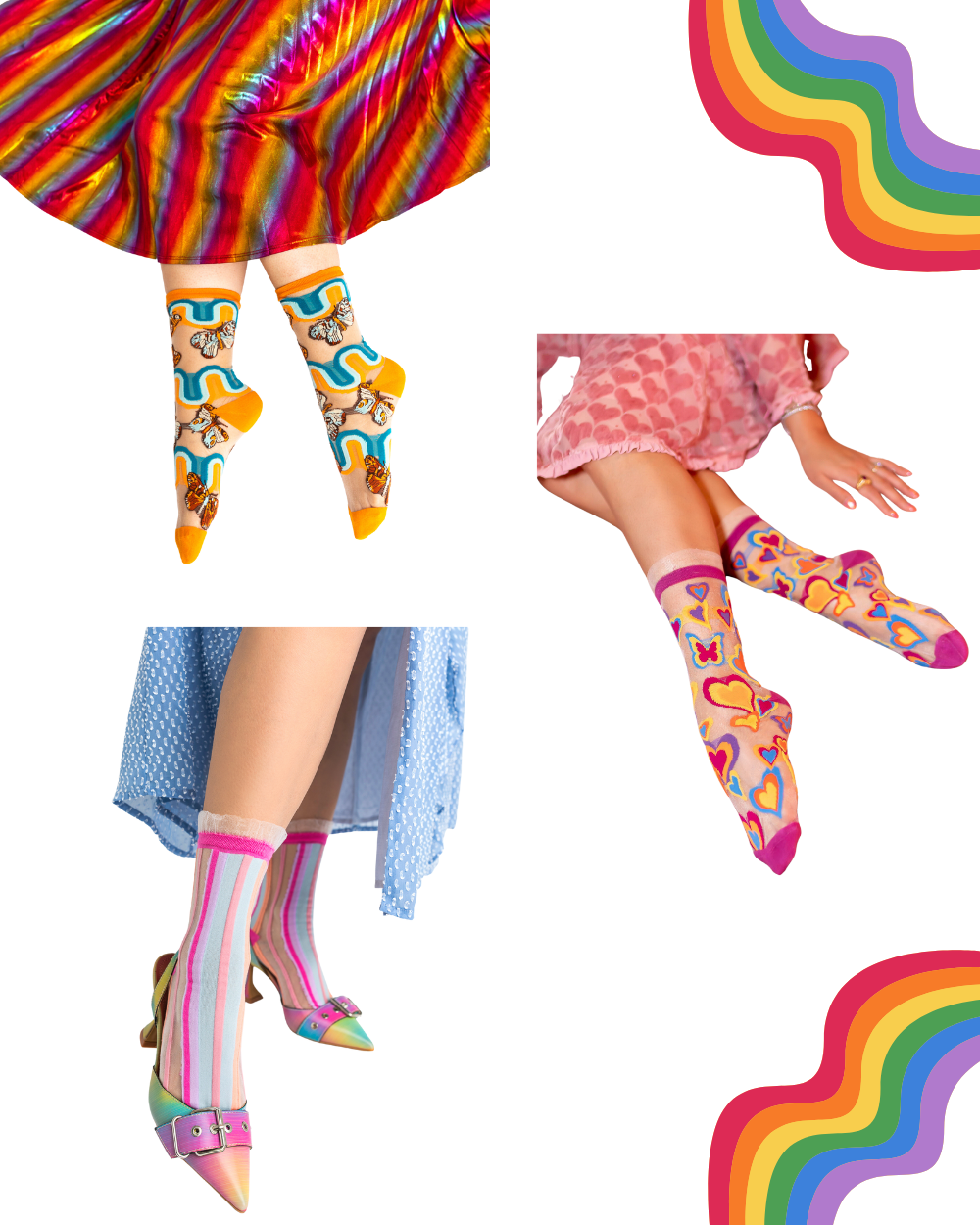 Pride Socks for Women - Sheer Rainbow Socks – Sock Candy