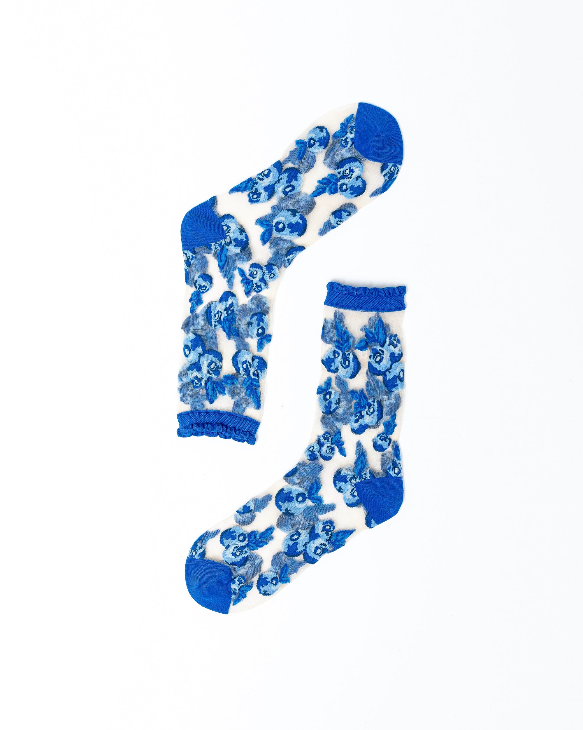 Blueberry Print Sheer Socks - Sock Candy