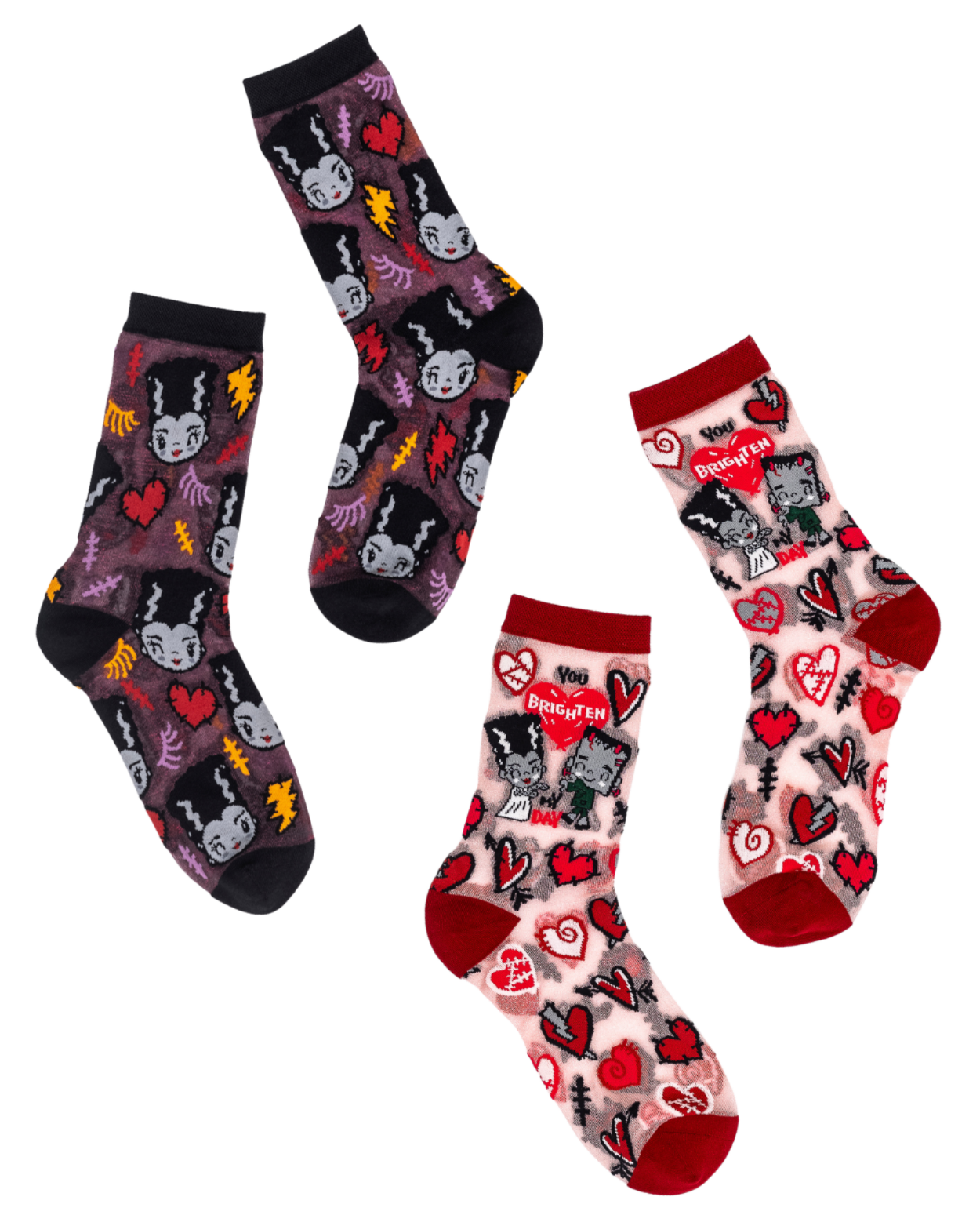 Universal Monsters Sheer Socks for Women - Bride and Frankenstein ...