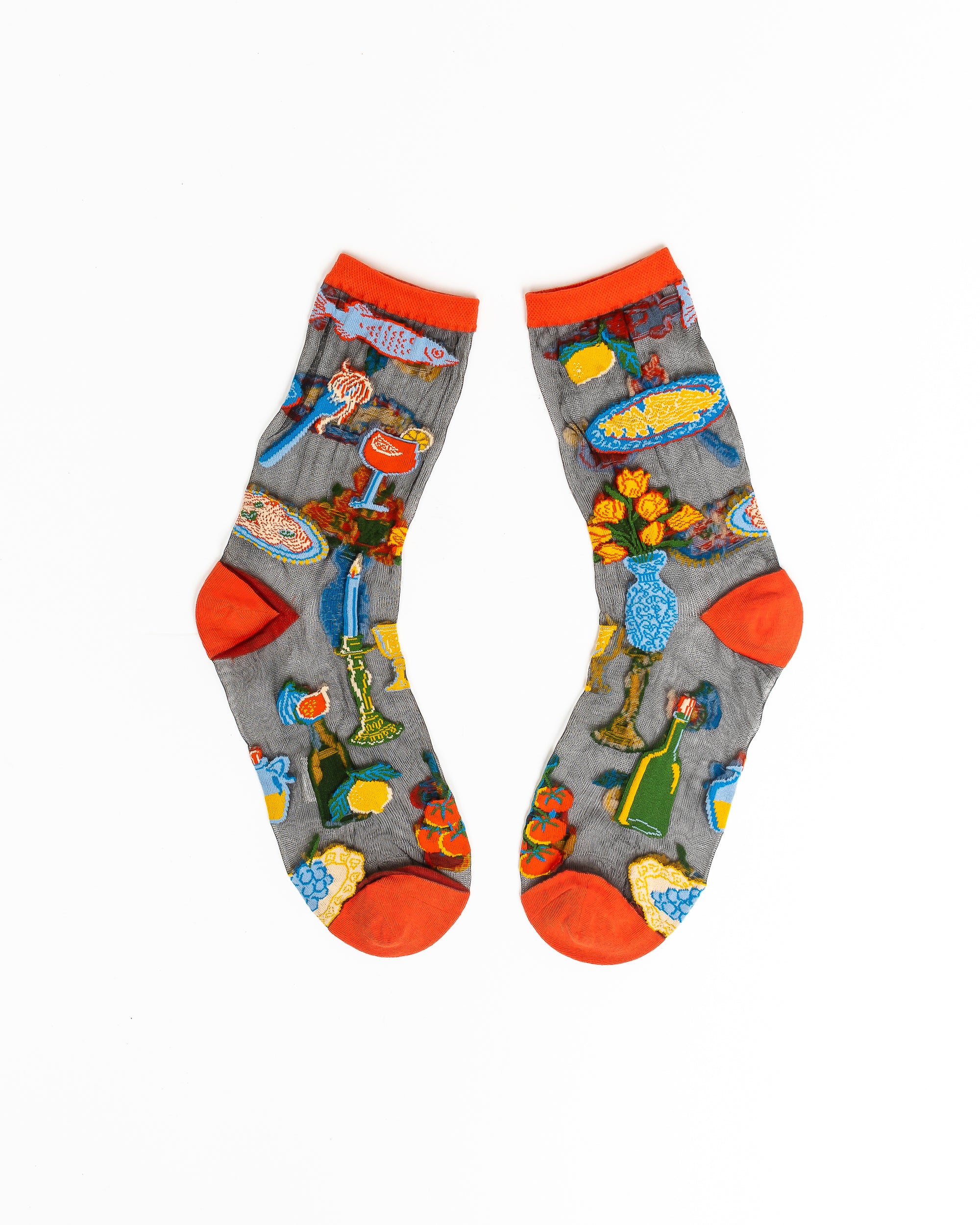 Italian Summer Socks - Food and Wine Sheer Socks for Women – Sock Candy