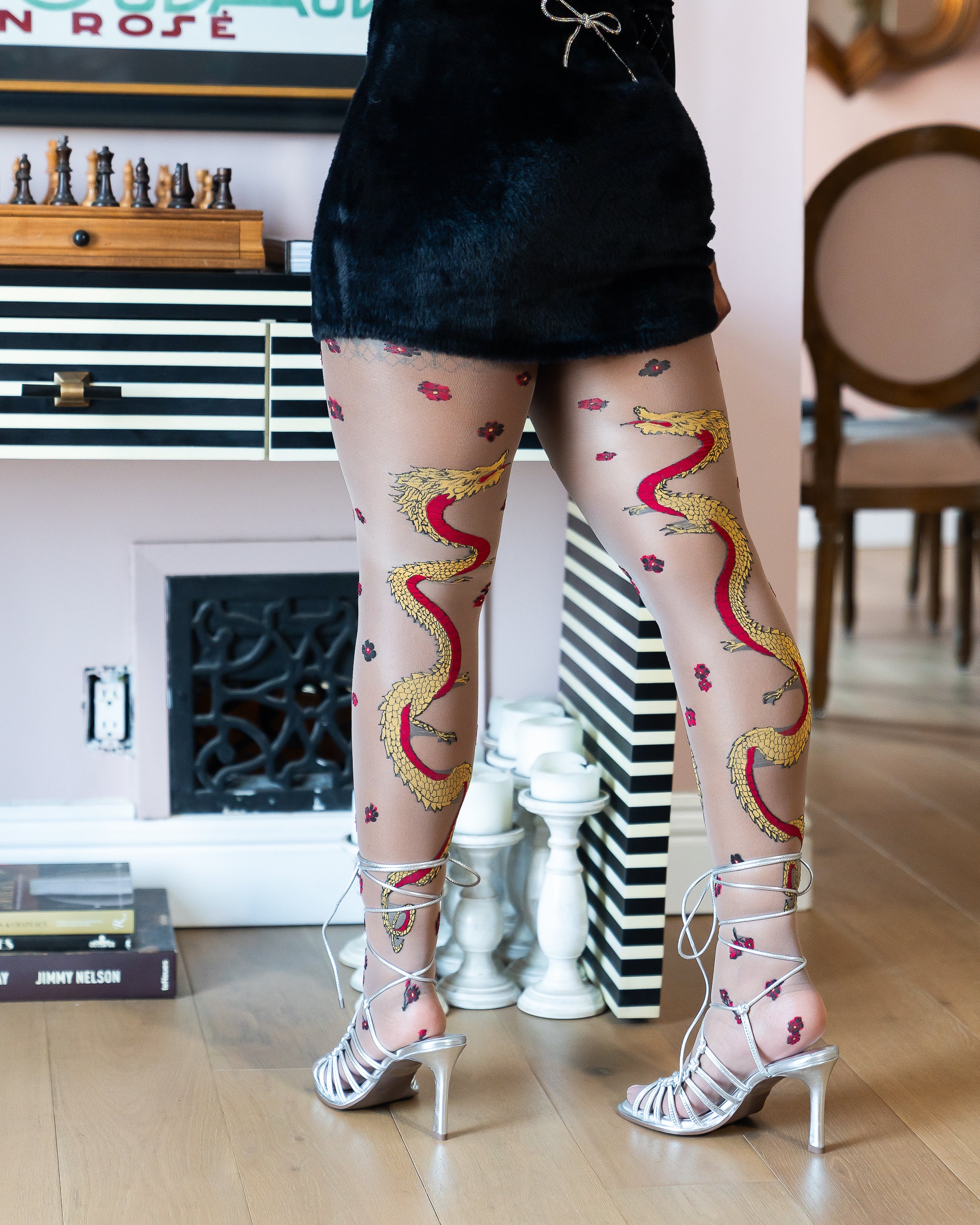 Year of the Dragon Sheer Tights - Patterned Dragon Tights – Sock Candy