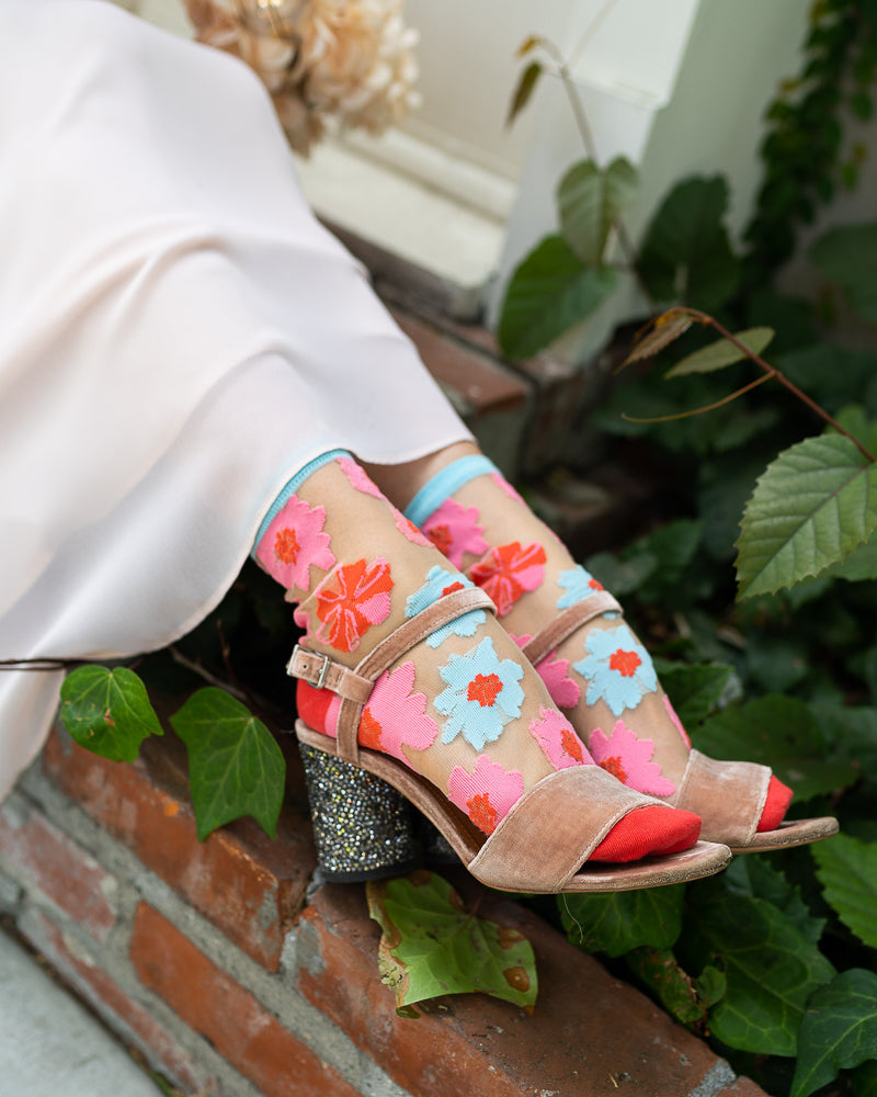 Sheer Floral Fashion Socks for Women - Sock Candy
