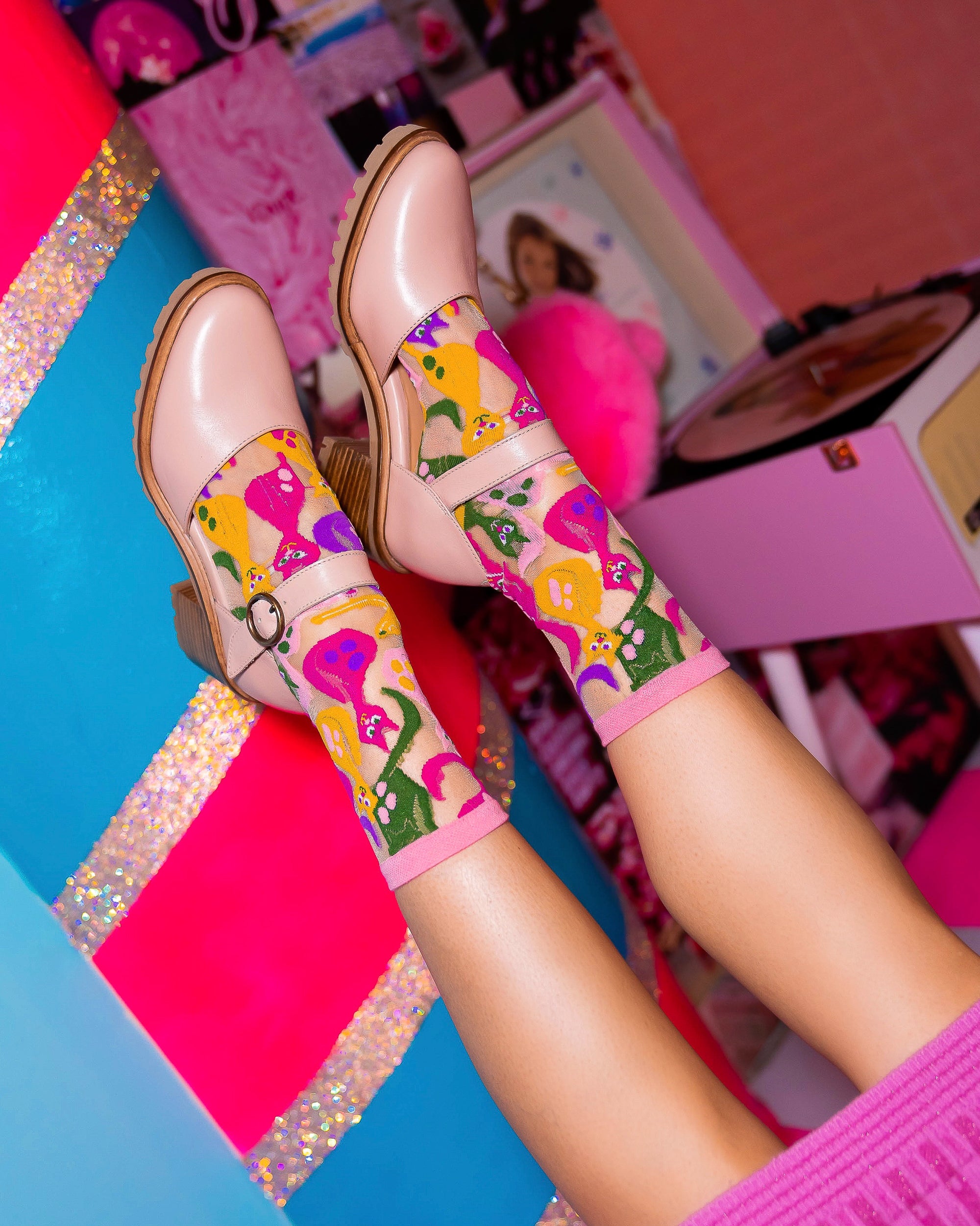 Sheer Cat Socks for Women - Sock Candy